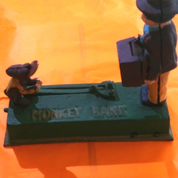 VINTAGE COIN BANK | Games | Vintage Monkey Bank Cast Iron Reproduction ...